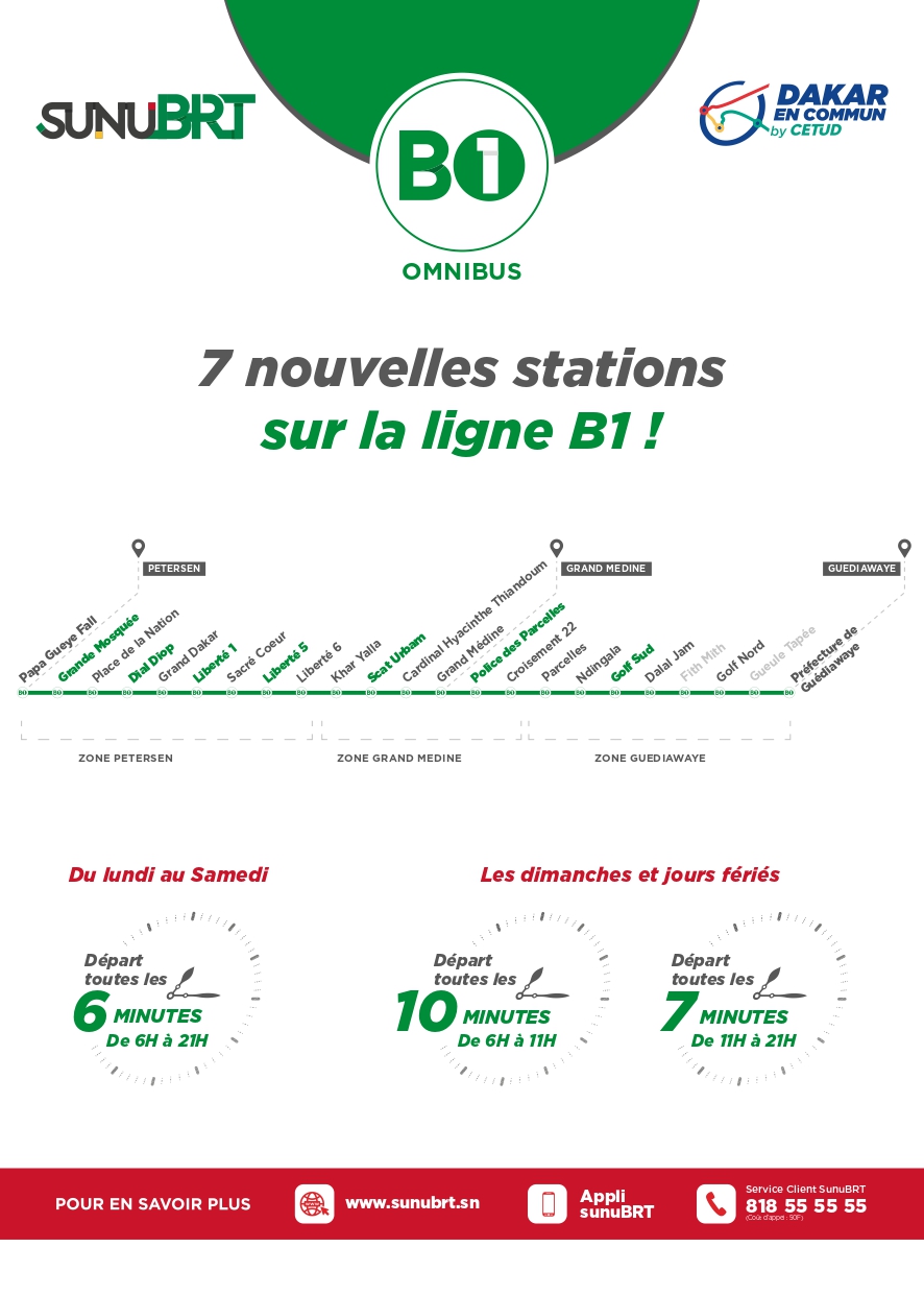 B1 - Omnibus - Sunu BRT - Bus Rapid Transit Dakar